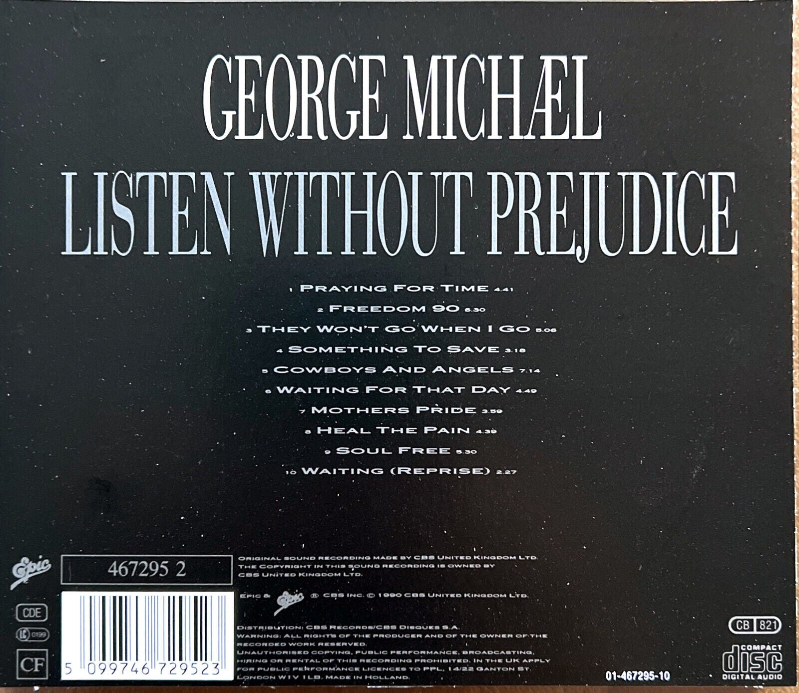 George Michael CD Listen Without Prejudice Vol 1